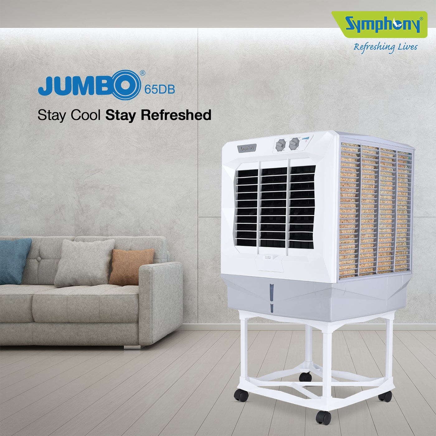 Jumbo 65 DB Desert Air Cooler (61-litres) for 300 Sqft.