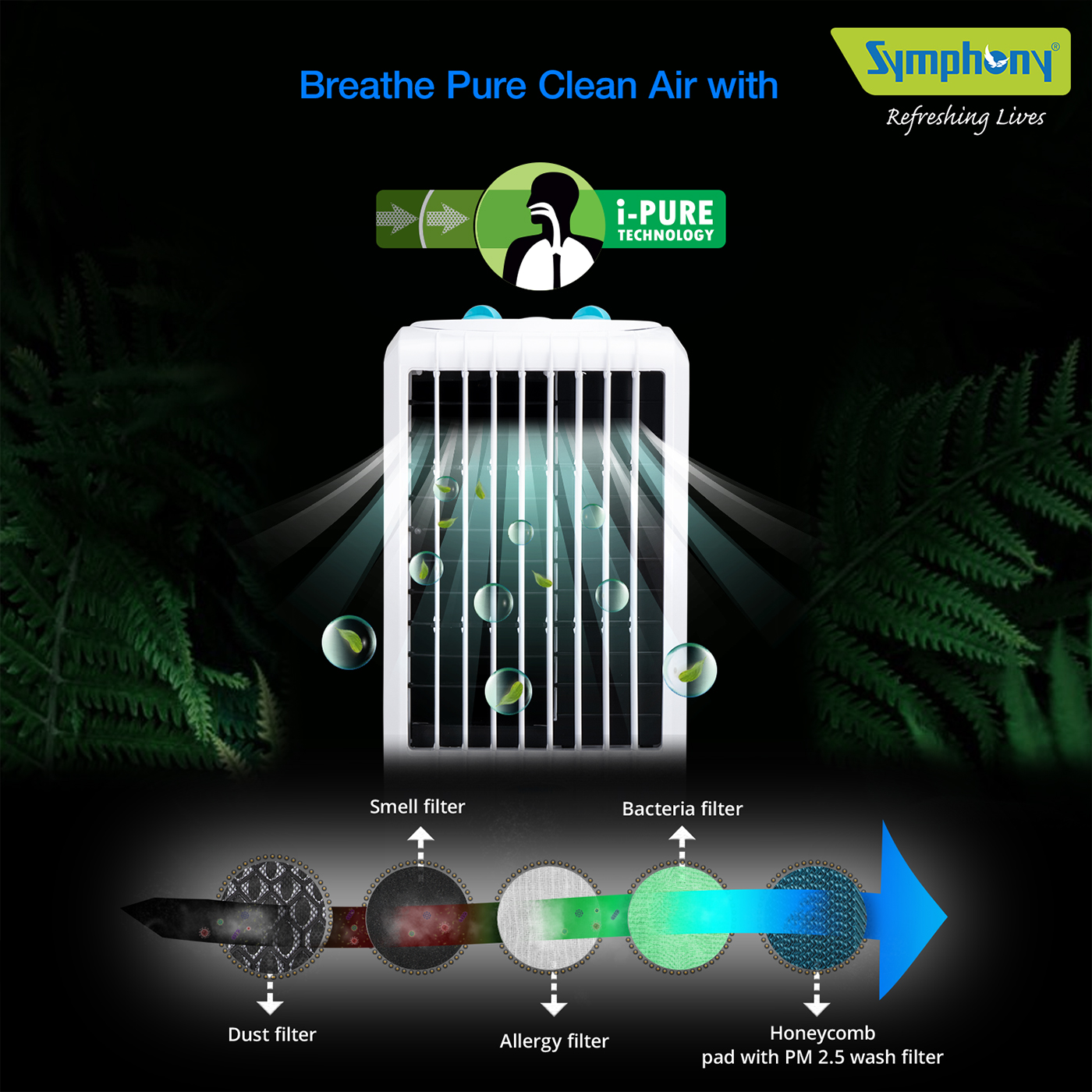 Diet 35T Tower Room Air Cooler 35-litres - Symphony