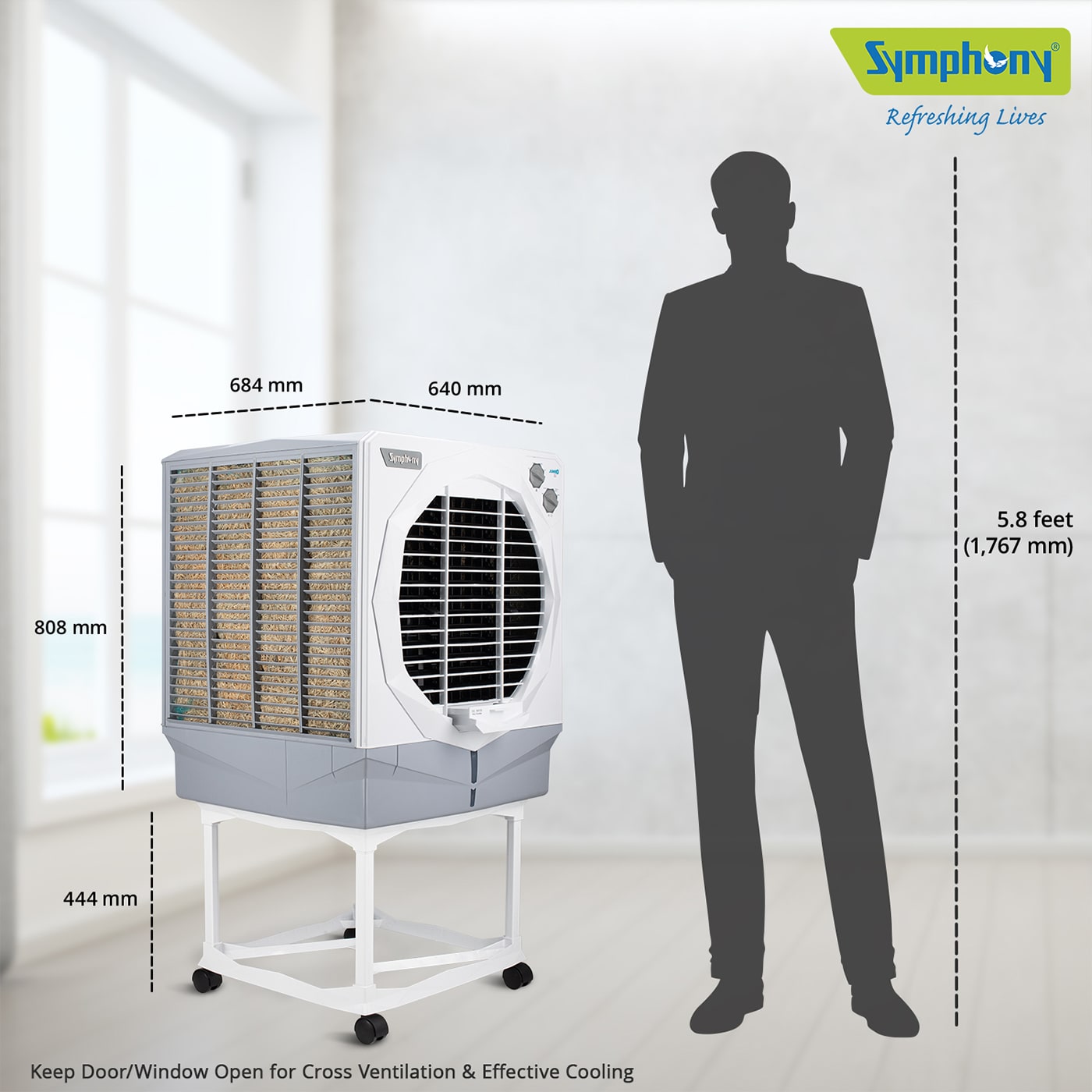 Jumbo 65+ Desert Air Cooler 61-litres | Symphony